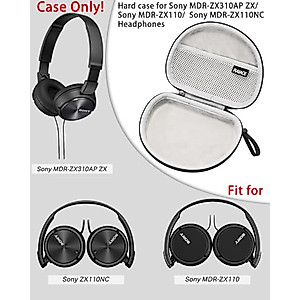 RAIACE Hard Storage Case Compatible with Sony MDRZX110NC & MDRZX110AP Noise Cancelling Headphones. (Case Only) - Black(Gray Lining)