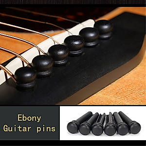 Miwayer Ebony Guitar Bridge Pins Replacement Parts for 6 & 12 String Acoustic Guitar (Pure Ebony)