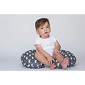 Maternity Breastfeeding Pillow Cover by Danha-Newborn Baby Feeding Cushion Case-Cute Donut Shape Wedge Pillow-Best Infant Support-for New Moms-Deer Head Prints Slipcover-Breathable Soft Fabric