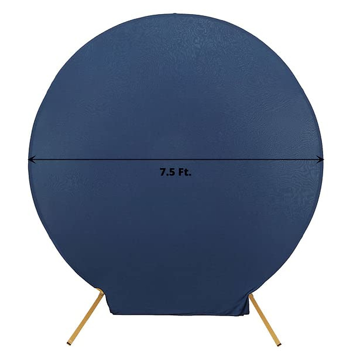 Efavormart 7.5ft Matte Navy Blue Round Spandex Fit Wedding Arch Backdrop Cover - 2-Sided Custom Fit Backdrop Stand Arch Cover