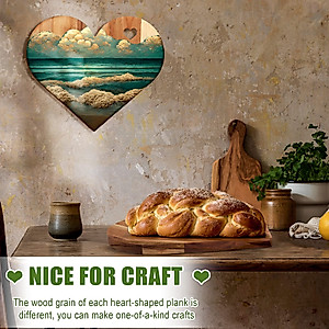 Lounsweer 2 Pcs Heart Shaped Cutting Board, 12 x 10 Inch Heart Acacia Wood Bread Board Decorative Cheese Serving Platter Tray Wooden Charcuterie Board for Meat Cheese Vegetables Valentine's Day Gifts