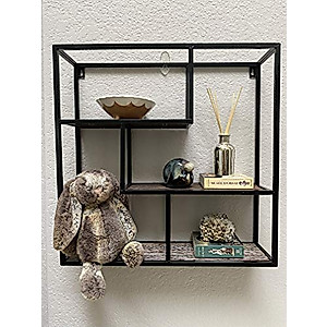 Admired By Nature Wall, Square Black Geo Shelf (ABN5E175SQ-BLK)