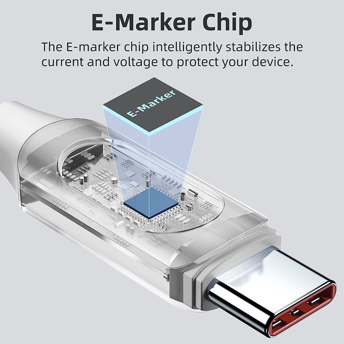 6.6FT 100W USB C Cable 6FT USB C to USB C Cable PD Fast Charging Silicone Type-C Cable with LED Display for MacBook Pro 13 16 MacBook Air 13 15