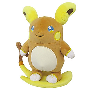Sanei PP60 Alolan Raichu Pokemon All Star Collection Stuffed Plush, 8"