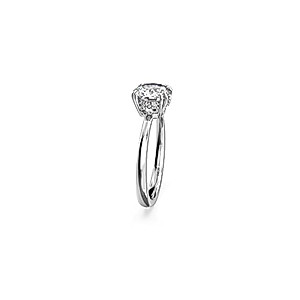 SWAROVSKI Stilla Double Prong Ring, White Crystals on a Rhodium Finish Setting, Part of the Constella Collection, EU Size 52; US Size 6