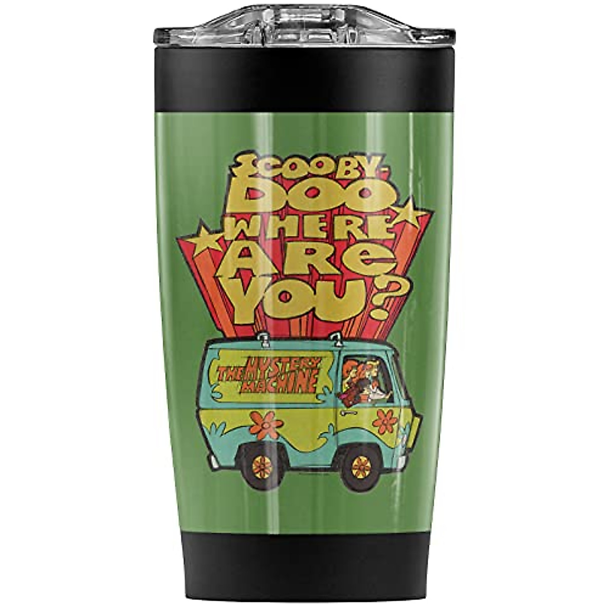 Scooby-Doo Where Are You Mystery Machine Stainless Steel Tumbler 20 oz Coffee Travel Mug/Cup, Vacuum Insulated & Double Wall with Leakproof Sliding Lid | Great for Hot Drinks and Cold Beverages