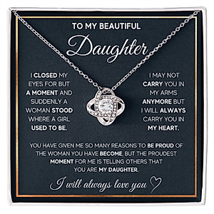 FG Family Gift Mall Birthday Gifts For Daughter Necklace, Father Daughter Gifts From Mom, Gifts For Daughter From Dad, Daughter Necklaces From Mom, Stainless Steel, Cubic Zirconia