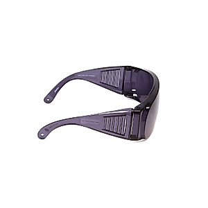 Calabria 1003 Fit Over Safety Glasses Fitover Prescription Eyewear Smoke Grey Men Women Large Wraparound Tinted Anti Scratch