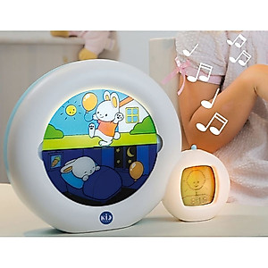 Pabobo Sveglia educativa Giorno-Notte 5 in 1 con Display per Bambini Moon 0-3 anni - Moon