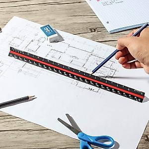 Mr. Pen- Architectural Scale, Scale Ruler, 12 inch, Black, Scale Ruler Contractor, Architect Scal, Scaling Ruler, Drawing Ruler, Architectural Ruler, Drafting Ruler, Rulers for Drawing, Drafting Tools