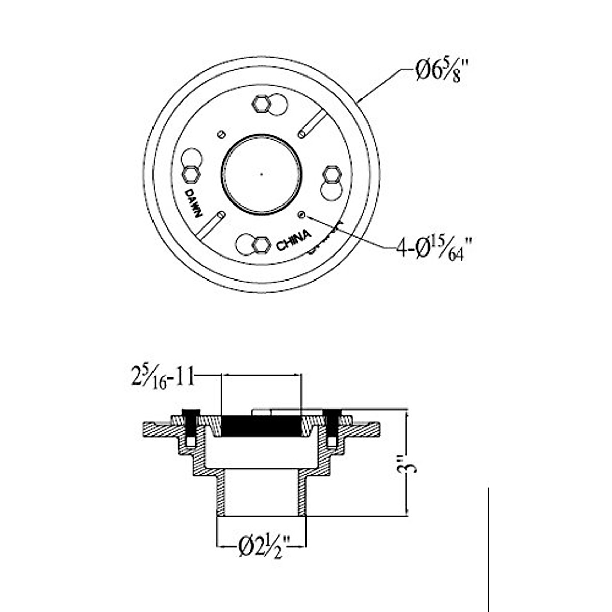 Dawn STB060205 Contemporary Shower Drain Base