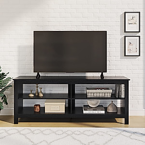 Panana TV Stand, Moden 4 Cubby TV Stand for 60 inch TV, Farmhouse Television Stands Entertainment Center Media Stand with Storage TV Table Stand for Living Room