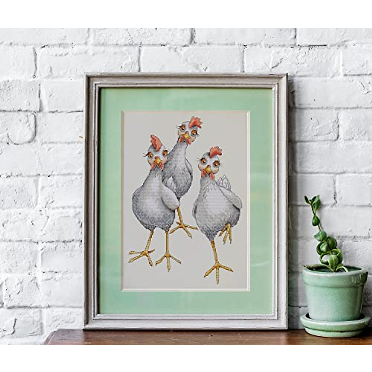 Luca-S Cross Stitch Kit My Chickens, Counted Cross Stitch Kit for Adults, Embroidery Needlecraft Kit