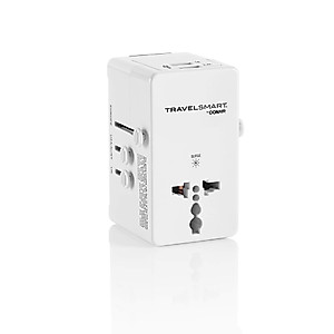 Conair Travel Plug Adapter with 2 USB Ports, Universal Plug Adapters for Worldwide Travel by Travel Smart