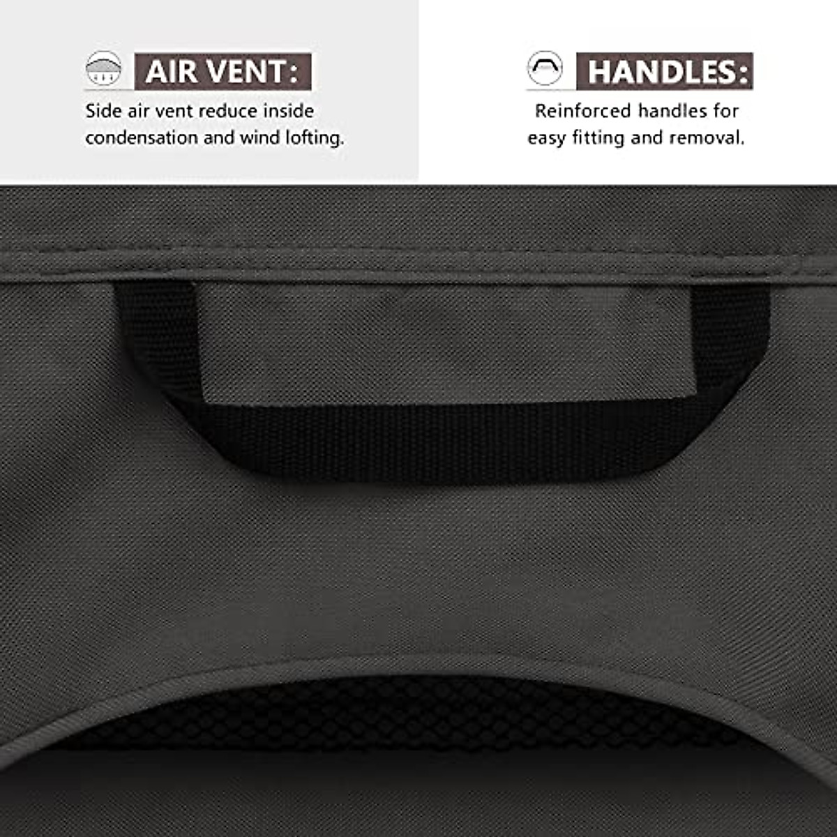 ULTCOVER Waterproof Patio Chair Cover – Outdoor Lounge Deep Seat Single Lawn Chair Cover 2 Pack Fits Up to 32W x 34D x 34H inches, Black