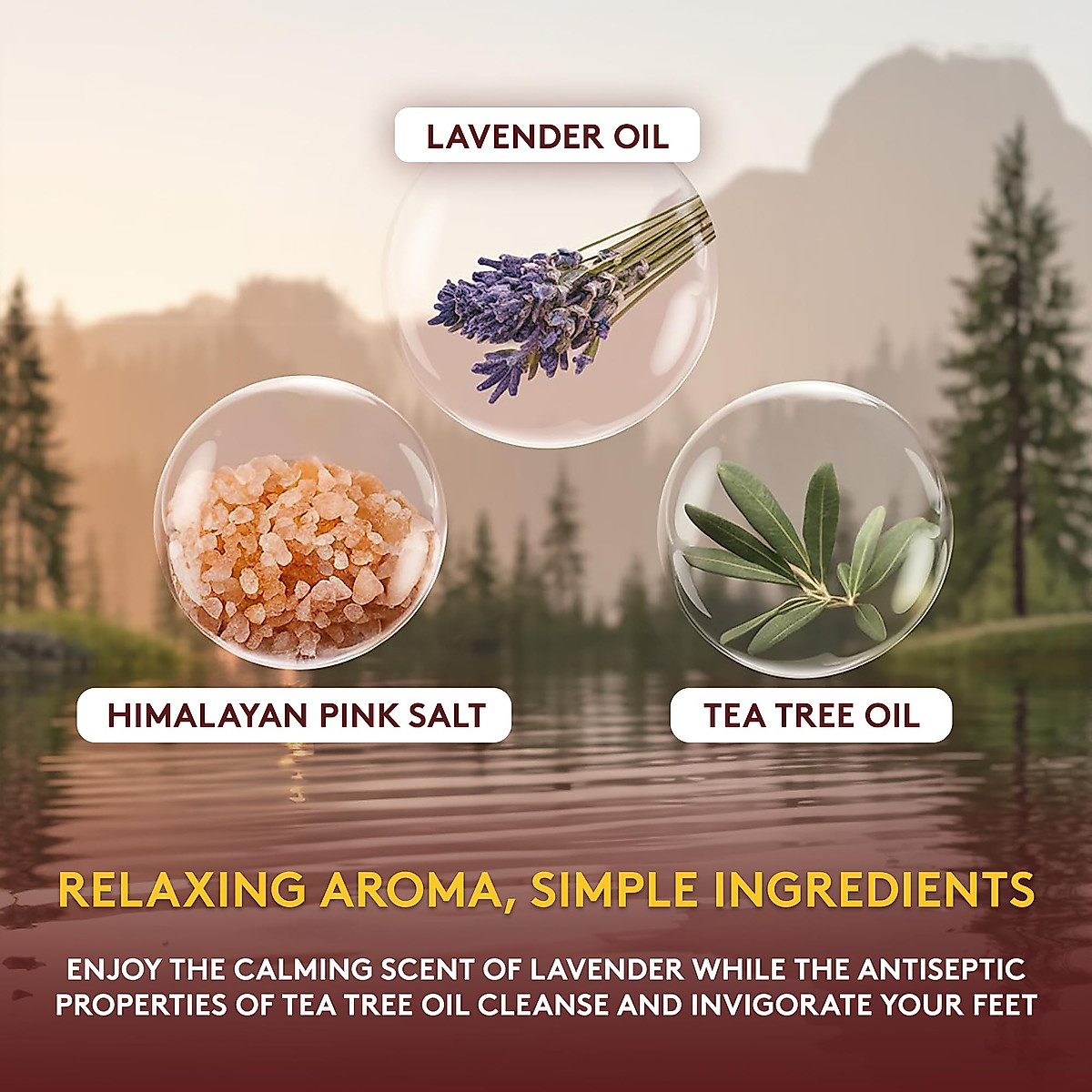 Okay Himalayan Pink Salt Detoxifying Foot Soak With & Tea Tree Oil, lavender, 20 Ounce