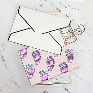 PAILON Pink Unicake Thank You Cards With Envelopes, Blank Greeting Note Cards With Envelopes Blank Inside, Funny Birthday Cards For Women Men, Thank You Card For Wedding Business,Graduation