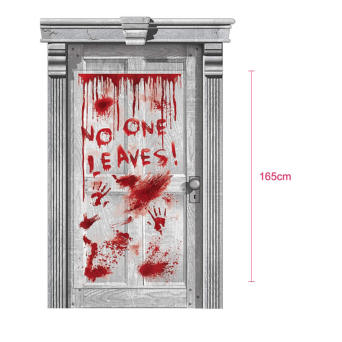 Asylum Dripping Blood Door Cover | Halloween Decoration