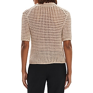 Theory Women's Shrunken Camp Shirt, Bone, Medium