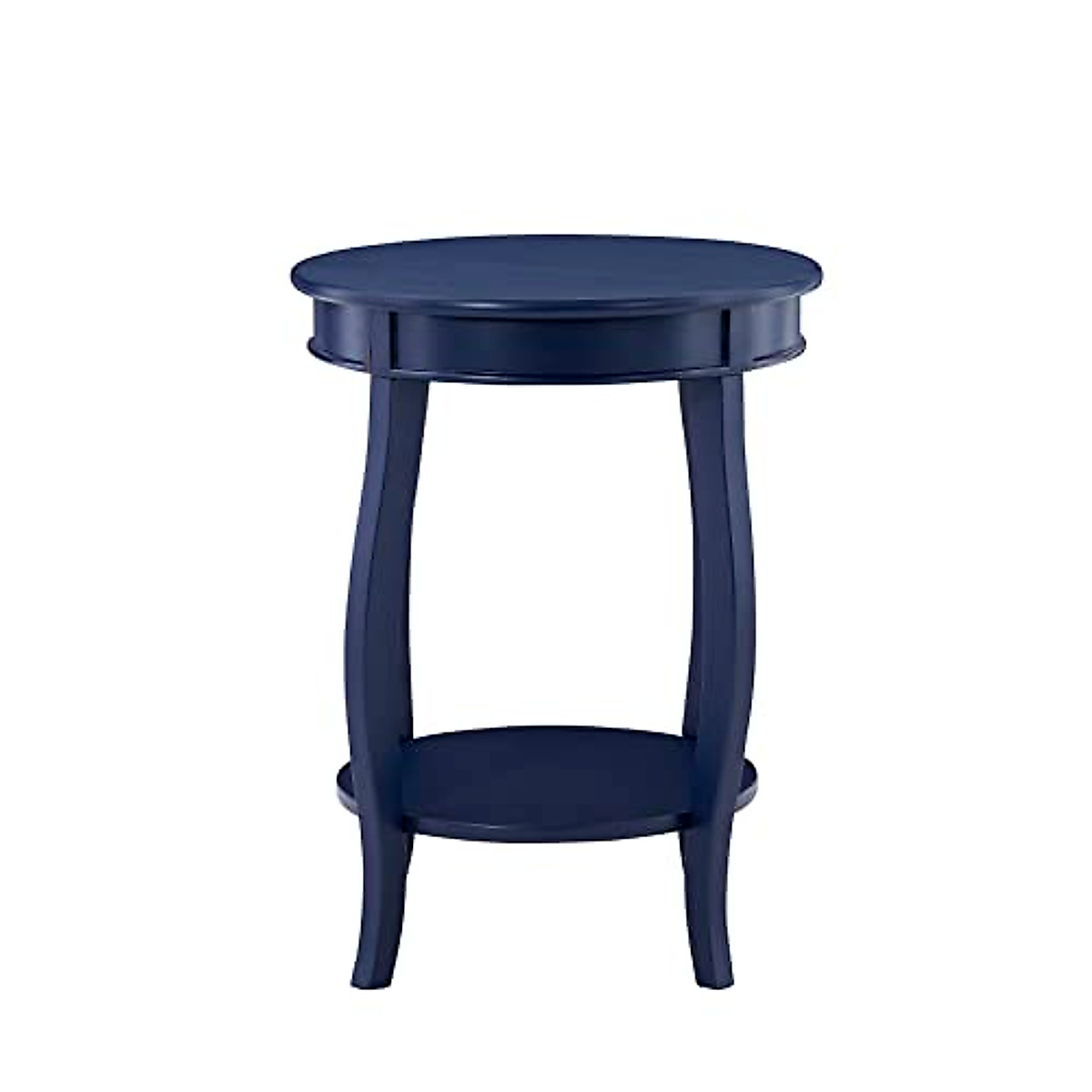 Powell Navy Blue Shapely Legs and Shelf Phipps Round Side Table