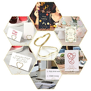 Tucnoeu 30Pcs Photo Holders for Tables Gold Heart Table Number Holder Perfect for Centerpieces, Wedding Receptions, Parties, Birthdays