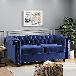 Christopher Knight Home Brinkhaven Love Seats, Midnight Blue + Dark Brown