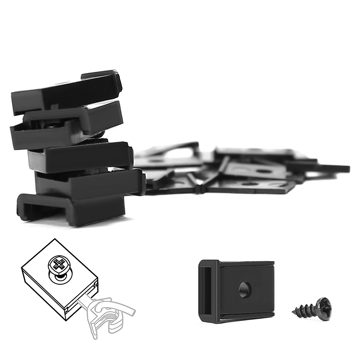 6 Pairs HO Scale 1:87 Coupler Pocket Cover Coupler Box Lid with Screws for Freight Car Trains Railroad HP37HO(Box)