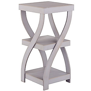 The Lakeside Collection Twisted Side Table Rustic Gray