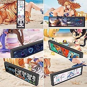 8.8 Inch AIDA64 CPU GPU SSD Data Temperature Monitor, IPS USB Mini Screen, PC Sensor Panel Display, PC Temperature Display for RPi Linux Windows, Host Temperature Monitor for Chassis Sub Screen