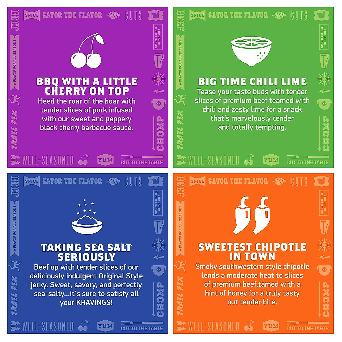 KRAVE All Natural Beef Jerky and Pork Jerky Variety Flavors - Protein Packed Snacks Roasted for Maximum Flavor - Gluten Free - 2.7 Ounce (Pack of 4)