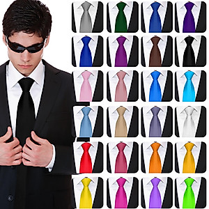 Unittype 24 Pcs Zipper Ties for Men Adjustable Pre Tied Men's Necktie Classic Zipper Neck Tie Set for Adults School Uniform (Colorful Style)