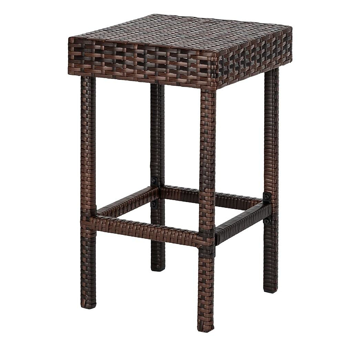 FRITHJILL Patio Bar Stool Set of 4, Outdoor Wicker 24-inch Bar Height Stools, Brown Backyard Rattan Chair