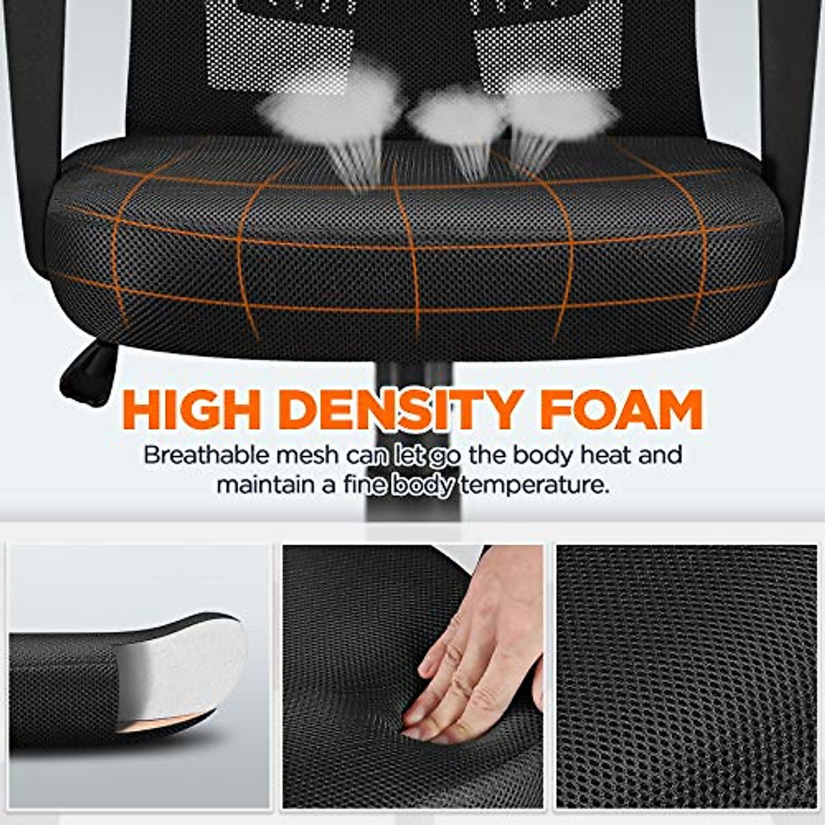 Yaheetech Office Chair Computer Desk Chair Swivel Ergonomic Chair Rolling Executive Office Chair with Wheels and Lumbar Support for Home Office and Study, Black