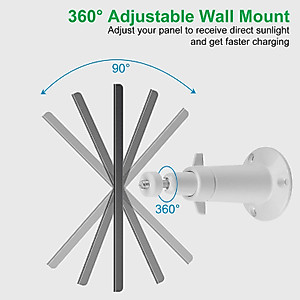 UYODM 3 Pack Solar Panel Charger Compatible with Arlo Essential Spotlight/XL Spotlight Only, 16.5ft Power Charging Cable Micro USB, IP66 Weatherproof Aluminum Alloy Frame Silver (Not for 2K/2nd Gen)