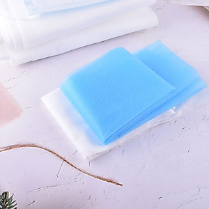 Non Woven Fusible Interface Blue/White Non Woven Interface Fabric 100% Air Filter For Face Mask DIY Supplies By Yard (10 Yards, White)