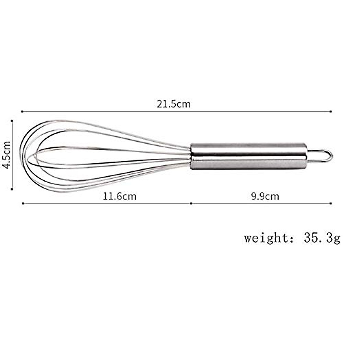 Aniso Stainless Steel Whisk (8.4 inches, Silver)