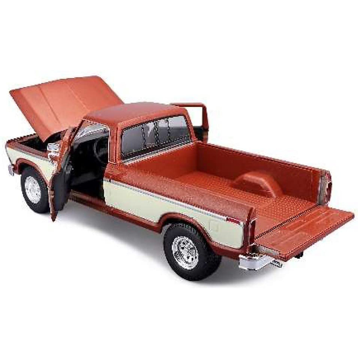Maisto - 1/18 Scale Model Compatible with Ford Replica Miniature Model Classic Vintage Collectible F150 Pick-up 1979 (Brown)