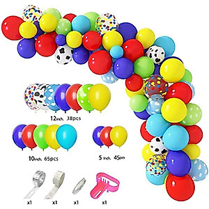 Amandir 152Pcs Toy Inspired Story Balloons Arch Garland Kit, Cow Pattern Cloud Yellow Red Blue Green Confetti Latex Balloons for Kids Toy Inspired Story Theme Birthday Party Supplies Decorations