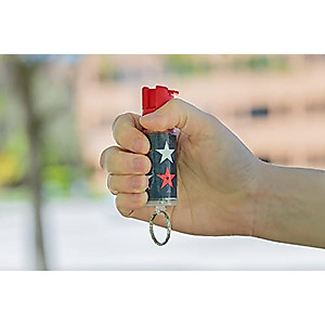 SABRE Pepper Spray With Key Ring, 25 Bursts, 10-Foot (3-Meters) Range, UV Marking Dye, Twist Lock Safety