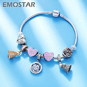 Rose Gold Shuttlecock Dangle Charms, 925 Sterling Silver Badminton Pendant with Clear CZ, fit Pandora DIY Sports Bracelet Bangle, Gifts for Sports Lover/Graduation/Friends