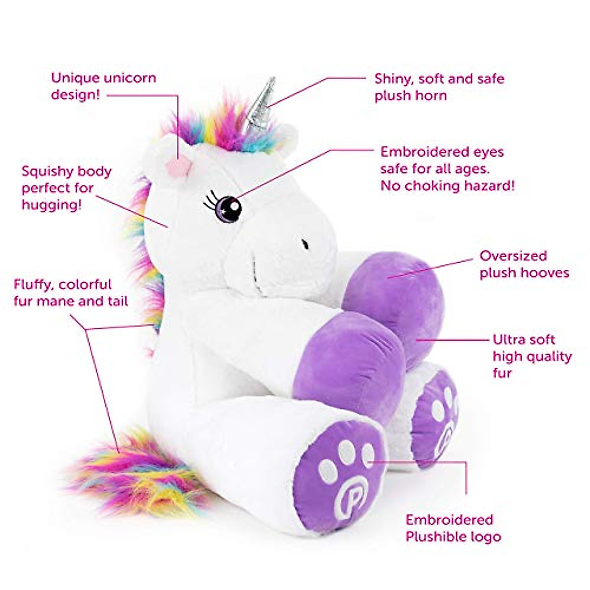 Plushible Unicorn Stuffed Animal for Kids (18")