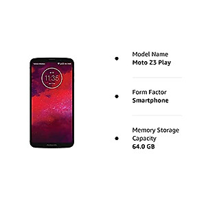 Motorola Moto Z3 MOTXT192917 Verizon Locked Edition 5G Capable - Ceramic Black (Renewed)