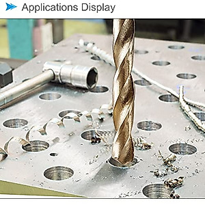 CoCud Reduced Shank Drill Bit, 20mm Cutting Edge 1/2" Shank, Nitride Coated High Speed Steel 6542 Twist Drill Bits - (Applications: for Stainless Steel Metal Wood)