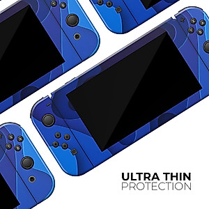 Design Skinz - Compatible with Nintendo Switch OLED Console Bundle - Skin Decal Protective Scratch-Resistant Removable Vinyl Wrap Cover - 3D Blue Abstract Paper Cuts V1