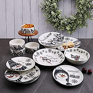 Fitz and Floyd Snow Days Snowman Serving Platter, 16 Inch, Multicolored