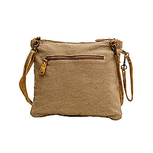Myra Bag Western Leather Crossbody Bag for Women - Upcycled Canvas Shoulder Bag with Handle Razia