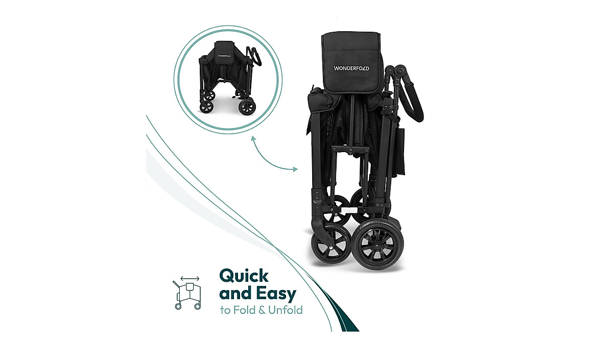 WONDERFOLD W2 Double Stroller Wagon for Kids - Collapsible & All-Terrain