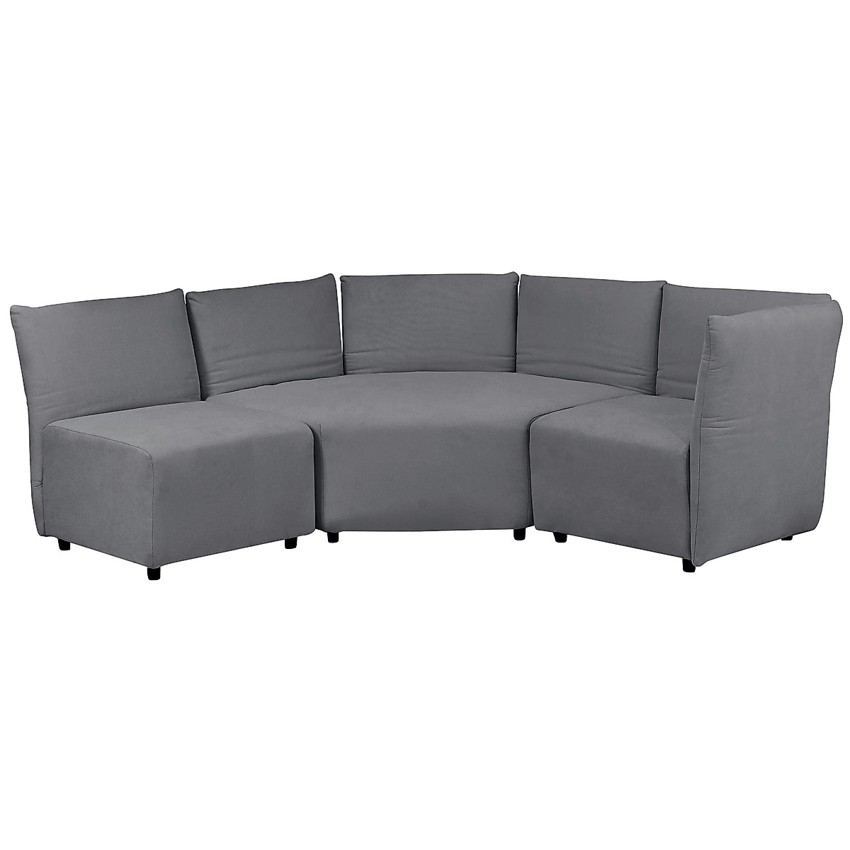 WILLIAMSPACE 106.3" Modern Sectional Sofa for Living Room, 4 Seater Upholstered Curved Sofa Couch with Adjustable Back, Free Combination Modular Sofa for Home Office - Grey