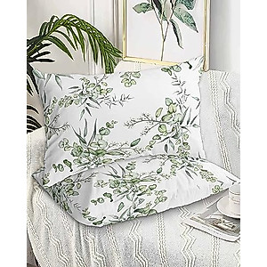 Edwiinsa Teal Summer Tropical Plants Pillow Covers King Standard Set of 2 20x36 Bed Pillow, Spring Green Leaves Plush Soft Comfort for Hair/Skin Cooling Pillowcases with Envelop Closure