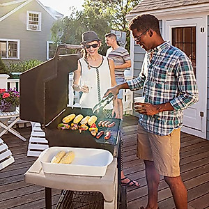 aspace Grease Catcher with Cup Liners, Drip Catcher Pan for Blackstone 28& 36 Inch Professional Flat Top Griddle Liquid Holders, Black Metal Tray with 6-Pack Disposable Foil Pans(Short Hook)